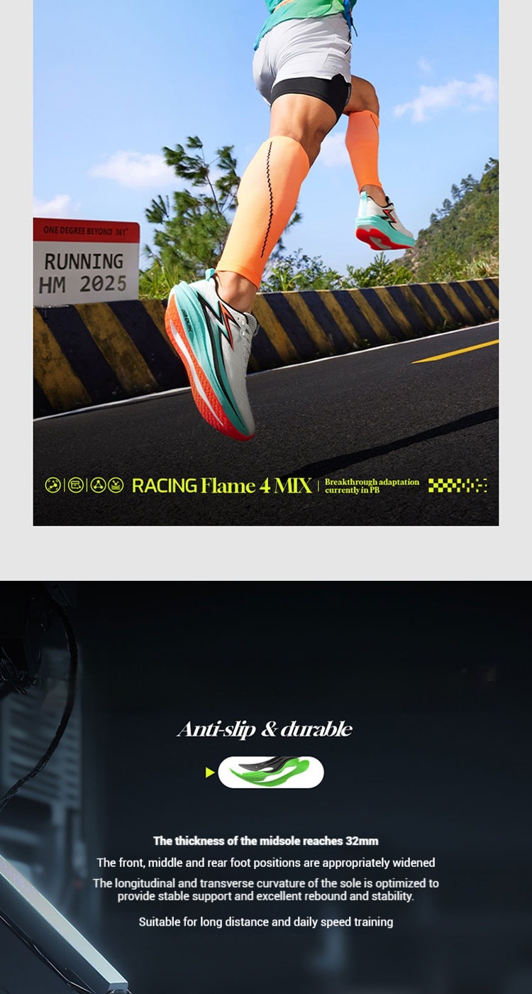 361Degrees Flame 4 Mix Men Running Shoes Breathable Heat-dissipating ...