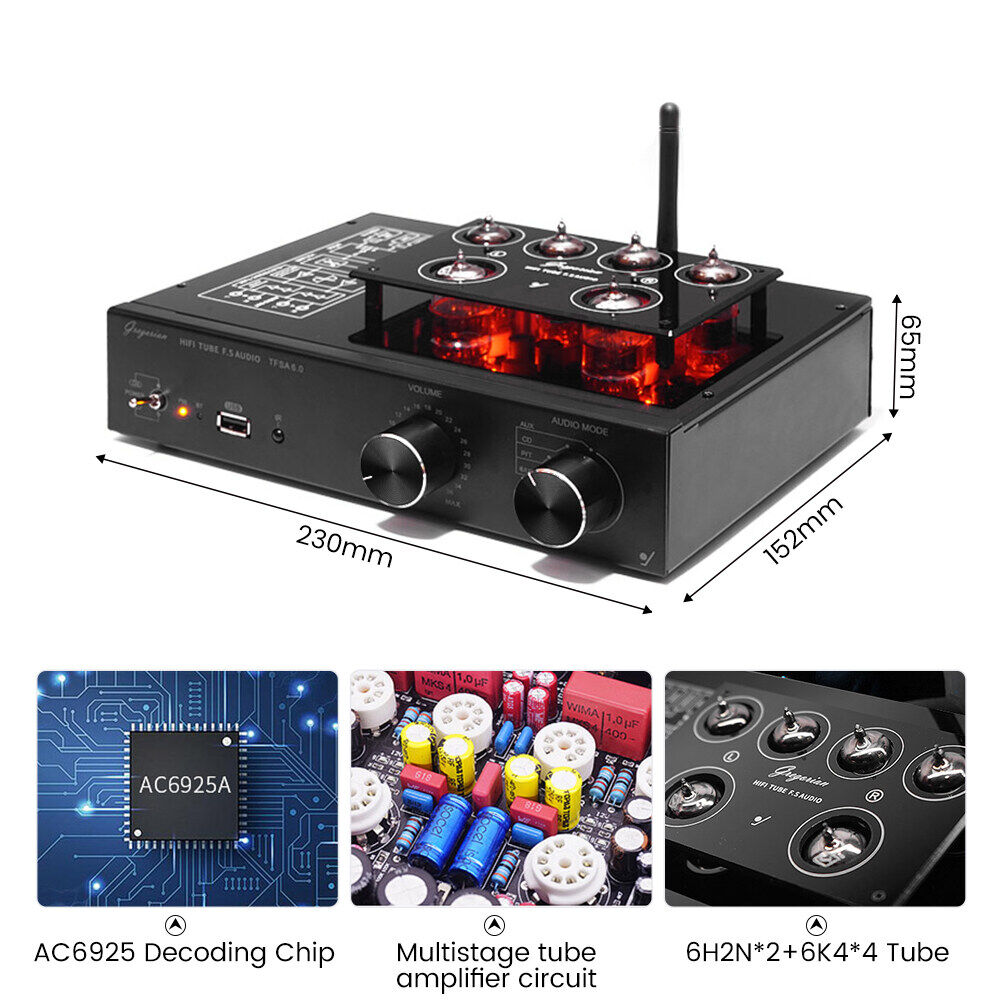 Based on British 6922 circuit lossless 5.0 Bluetooth Class A 6K4 6N2 Vacuum Tube Preamp hifi ...