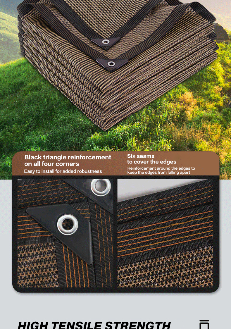 Brown Sunshade net shade sunshade outdoor waterproof sun shade net ...