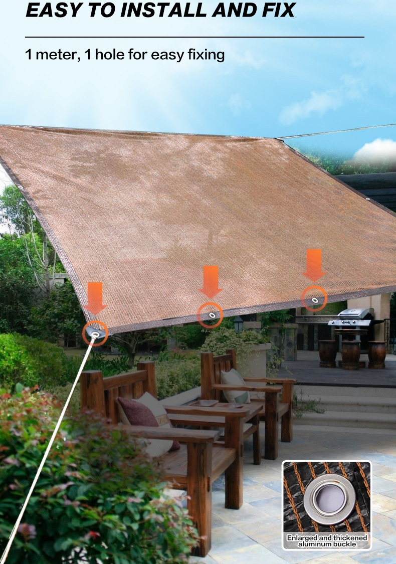 Brown Sunshade net shade sunshade outdoor waterproof sun shade net ...