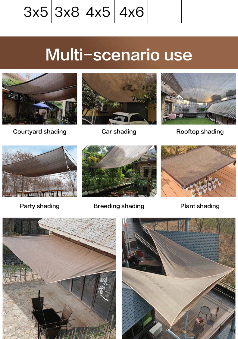 Brown Sunshade net shade sunshade outdoor waterproof sun shade net ...