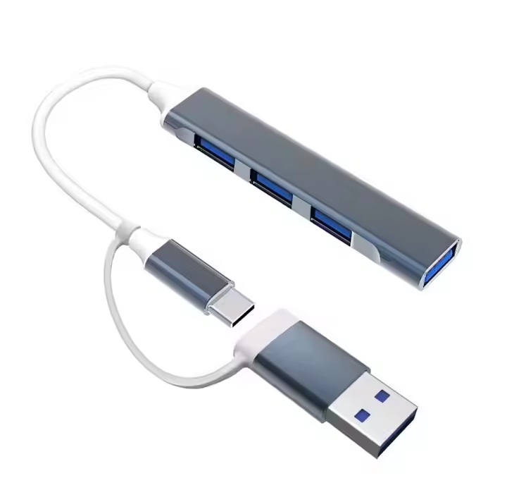 Ultra-Thin Mini Portable 4-Port USB 3.0 Hub with USB/Type-C/2in1 to 4 ...