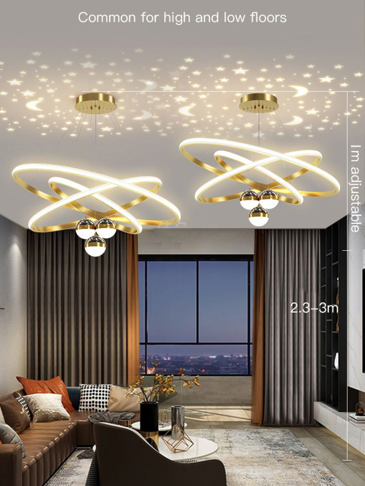 Pendant Light Chandelier for Living Room Led 3 Color Lamp Dining Room ...