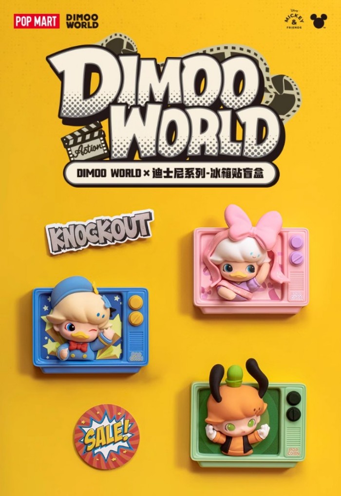 Popmart DIMOO WORLD x Disney Series Refrigerator Sticker Mystery Box ...