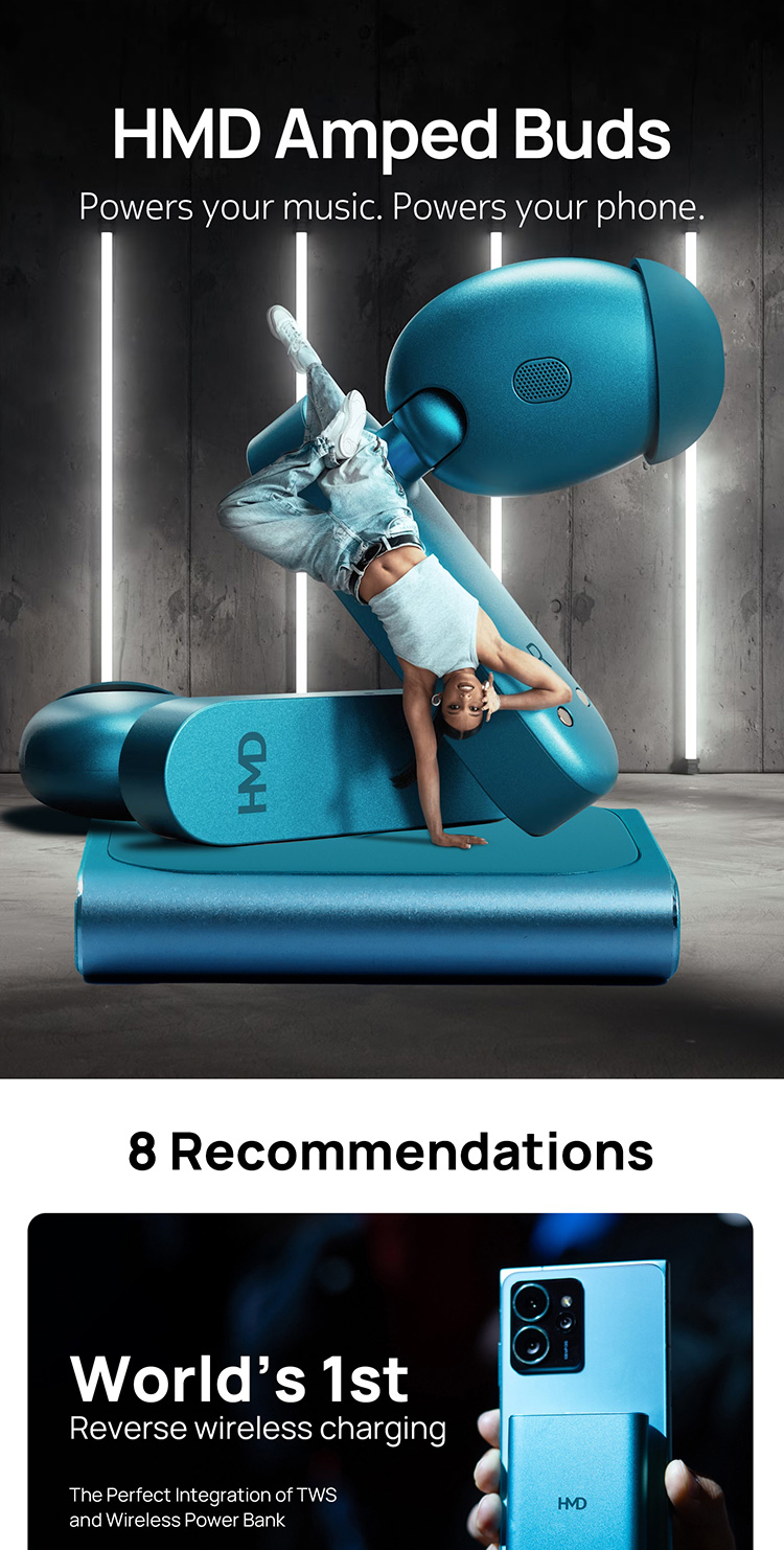 NEW HMD Amped Buds: World's 1st Reverse Wireless/Wired Dual-Mode ...