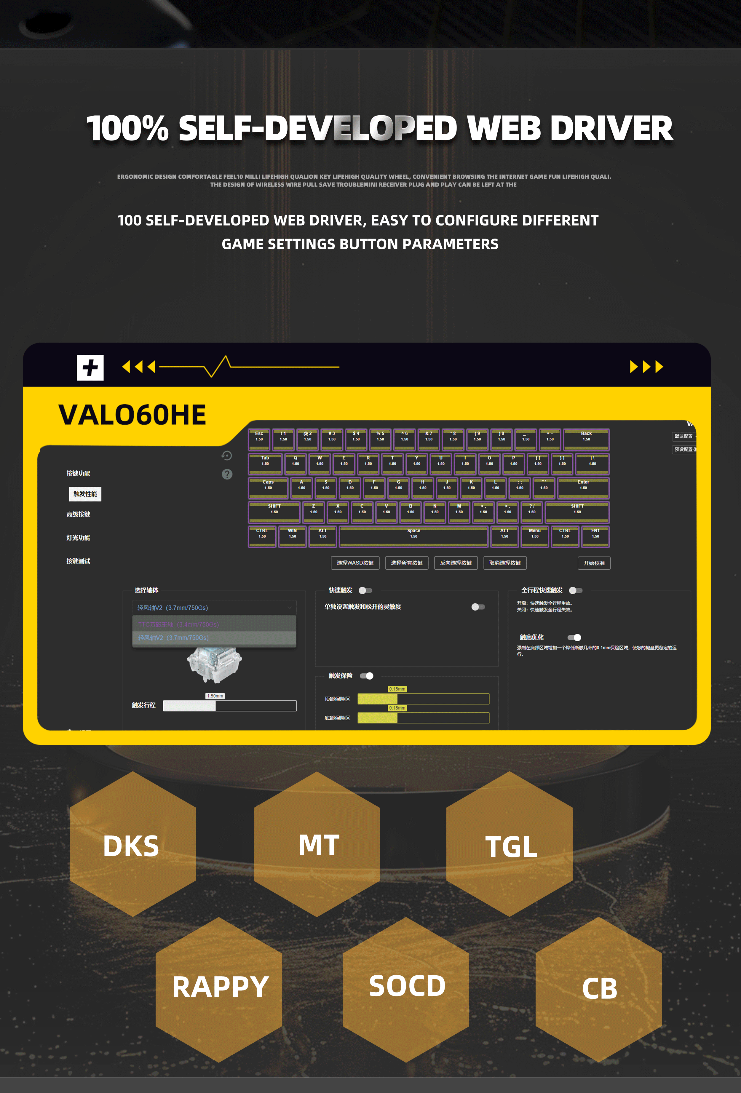 Teamwolf VALO60HE All Aluminum Magnetic Keyboard Hot swappable RGB 8K Return Rate RT 0.01mm ...