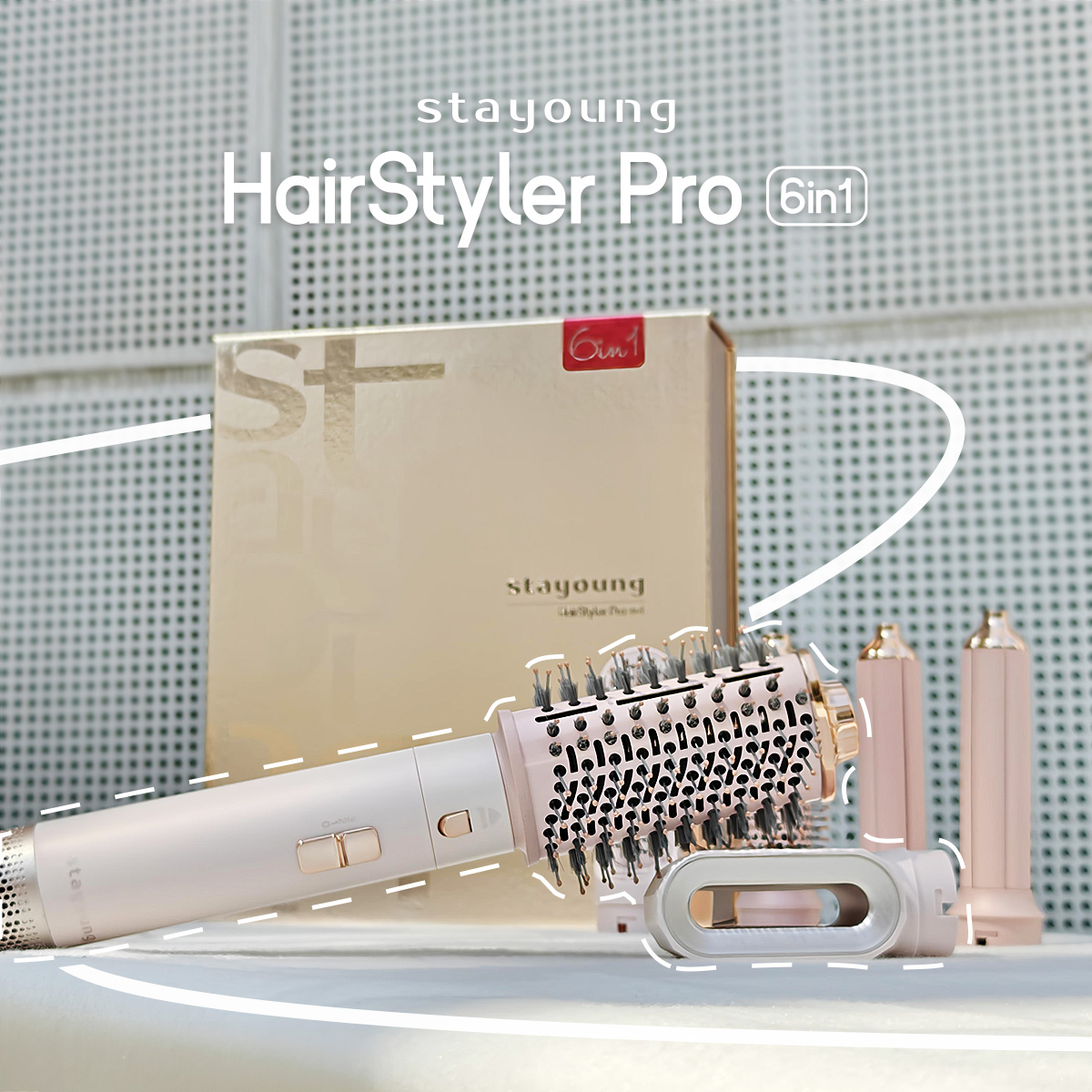 【Pink Edition】STAYOUNG 5 in 1 Hair Styler Pro, Golden Pink Specia ...