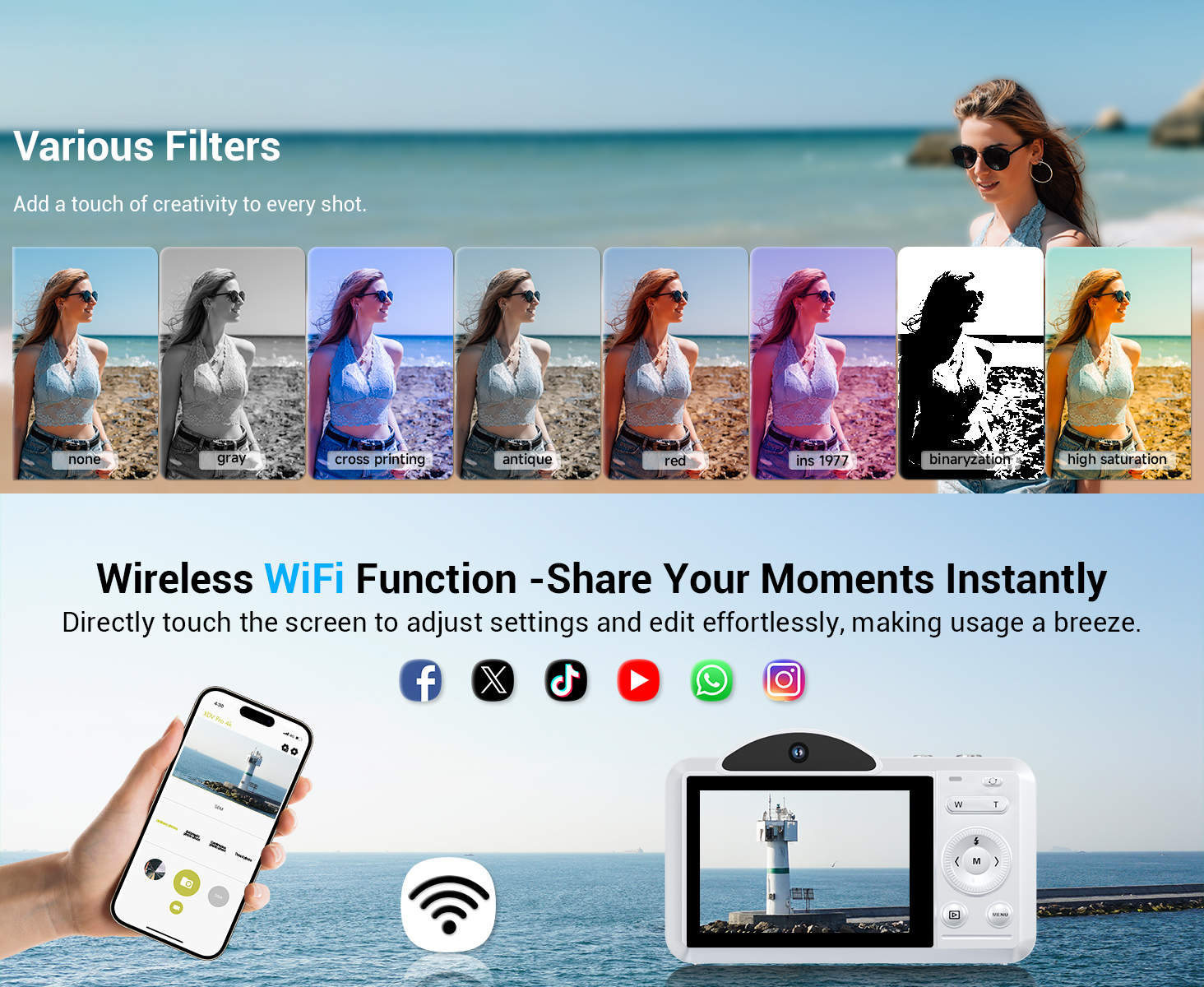 VETEK 10 Digital Camera 4K 75MP 2.8-Inch Touch Screen With Dual Lens ...