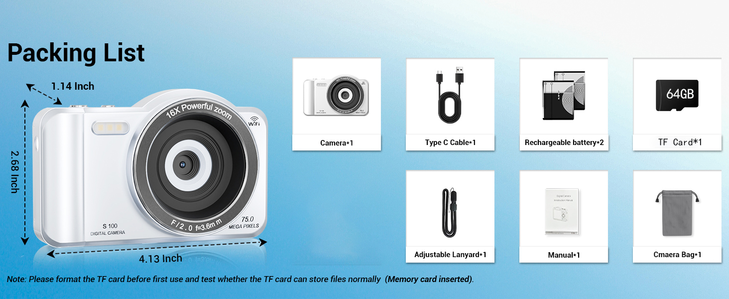 VETEK 10 Digital Camera 4K 75MP 2.8-Inch Touch Screen With Dual Lens ...