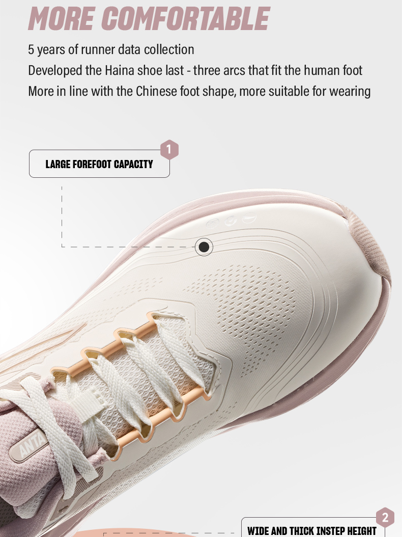 ANTA Women Float PG 7 Running Shoes 2E Widefoot Rebound Breathable ...