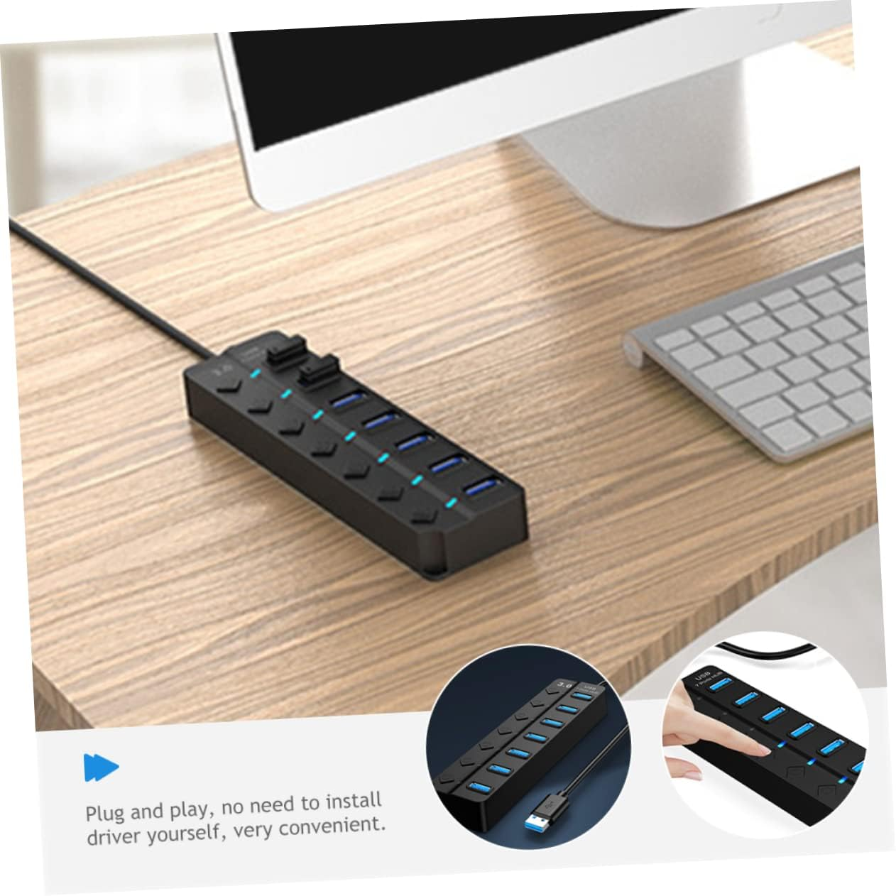 USB Port HUB 7in1 USB to USB3.0 USB2.0 Docking Station with Power ...