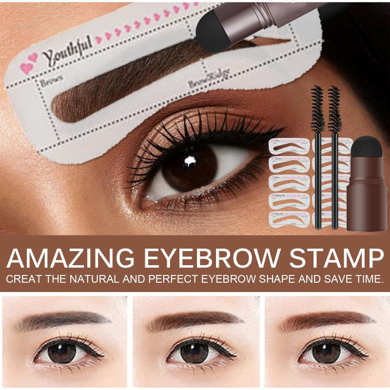 3 in 1 Eyebrow Powder Stamp Shaping Makeup Set Waterproof Long Lasting ...