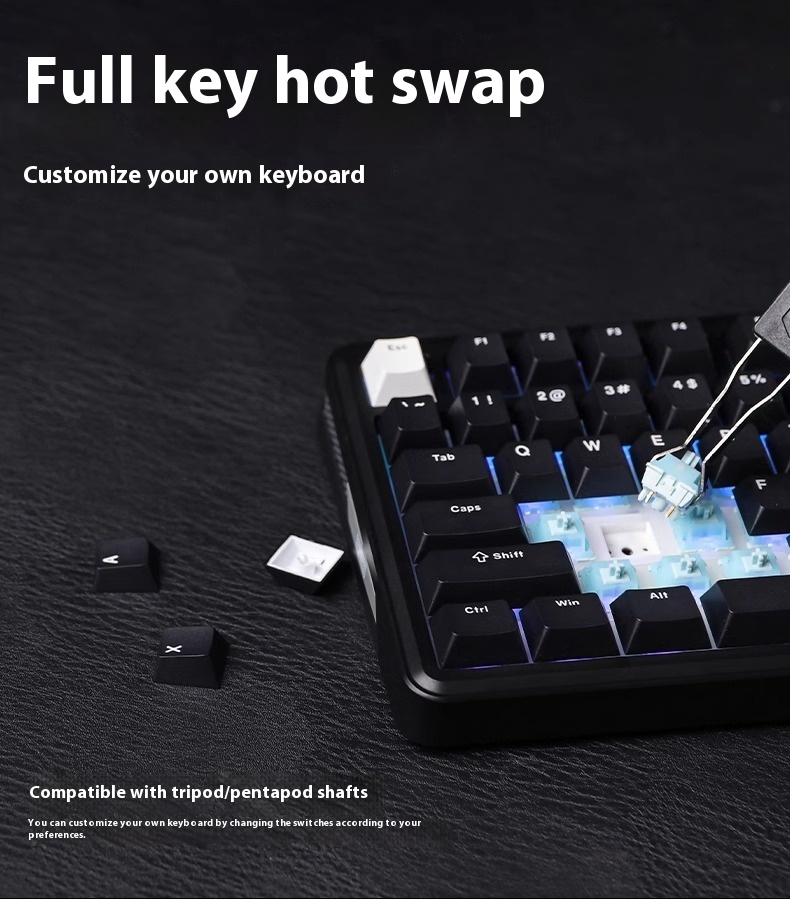 EPOMAKER TH85 Wireless Mechanical Keyboard 75% Hot swappable RGB GASKET Custom Gaming Keyboard ...