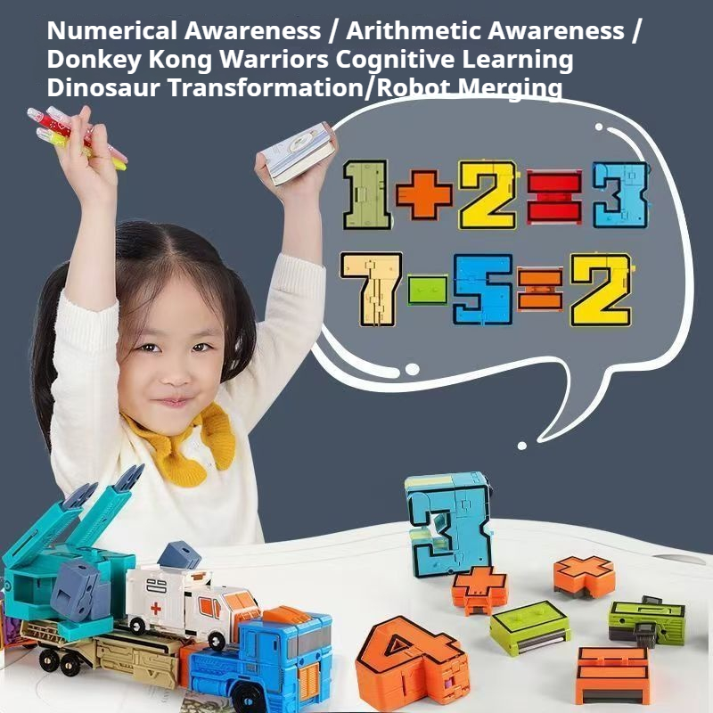 10 Pcs Full Set Transformers Number Robot Toy Set DIY Assemble Number ...