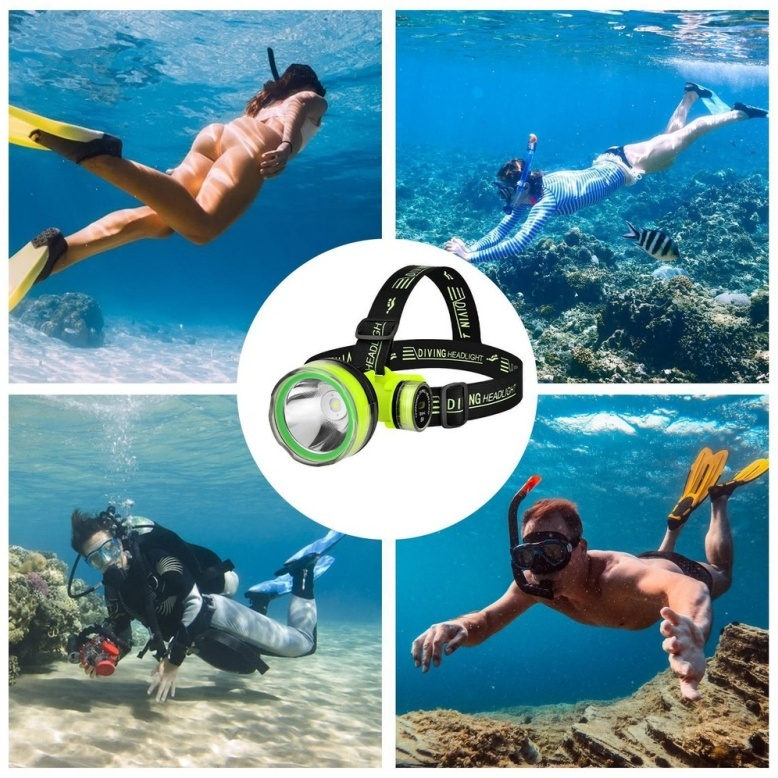 Diving Headlight Flashlight Rechargeable Waterproof Original Outdoor ...