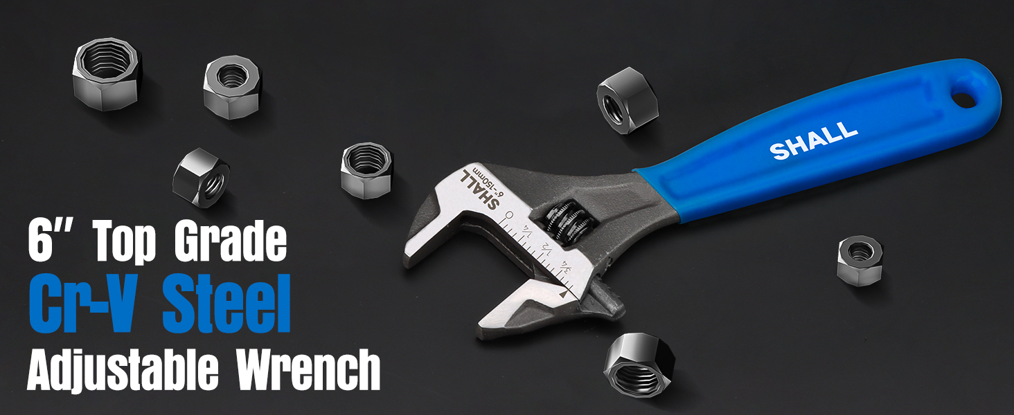 Shall 3-Piece Adjustable Wrench Set, 10/8/6 Inch Cr-V Steel Wrench with ...