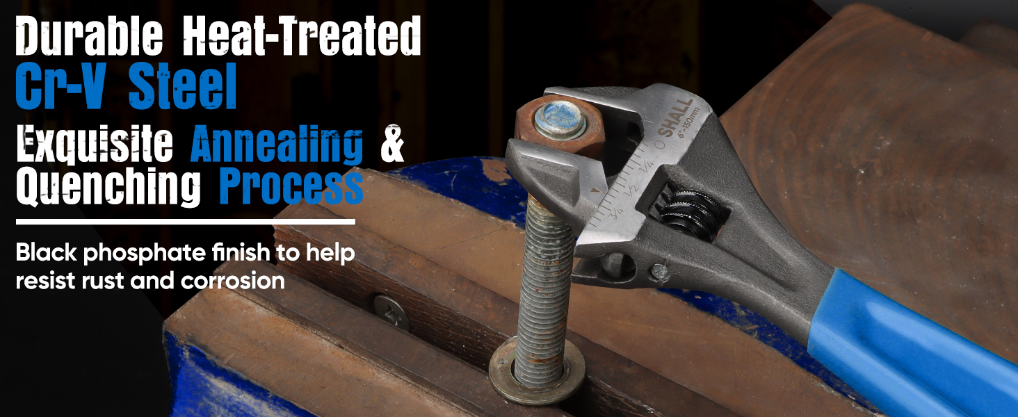 Shall 3-Piece Adjustable Wrench Set, 10/8/6 Inch Cr-V Steel Wrench with ...