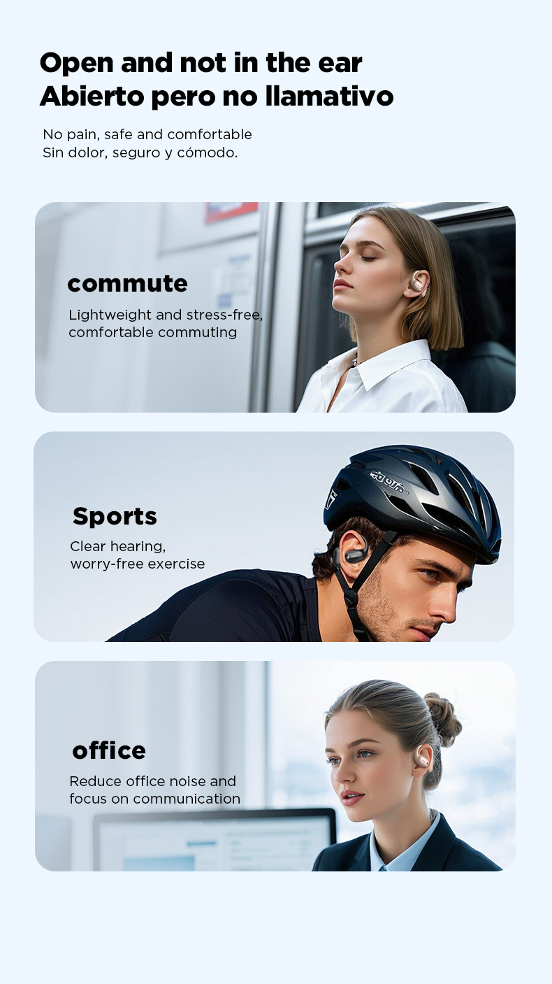 MINISO MS190 Al Smart Real-Time Translation Open Ear Wireless Earphone ...