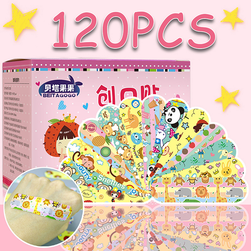 NEW 120PCS Kids Printed Waterproof Breathable Cute Cartoon Adhesive ...