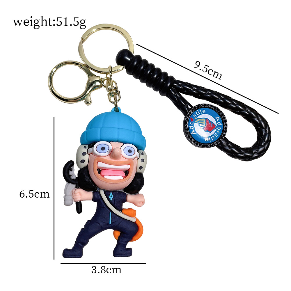 1 Pc Cartoon Anime One Piece Doll Braided Rope Zoro Luffy Doll Keychain ...
