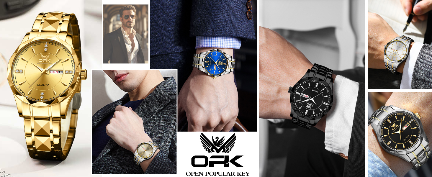 OPK Watch For Men Waterproof With Box Original Stainless Steel Luxury ...