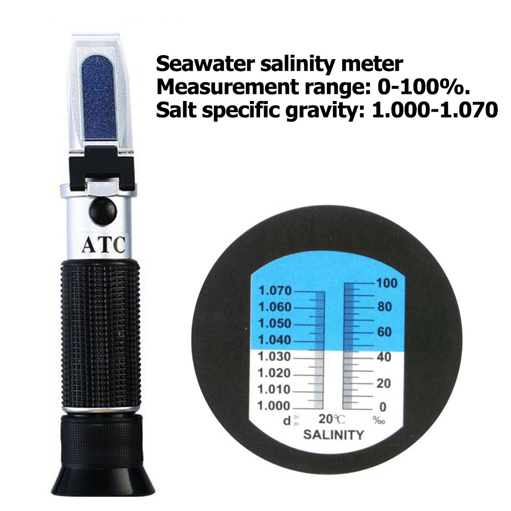 Handheld Atc seawater salinity meter Optical refractometer 0-100% hydrometer refractometer ...