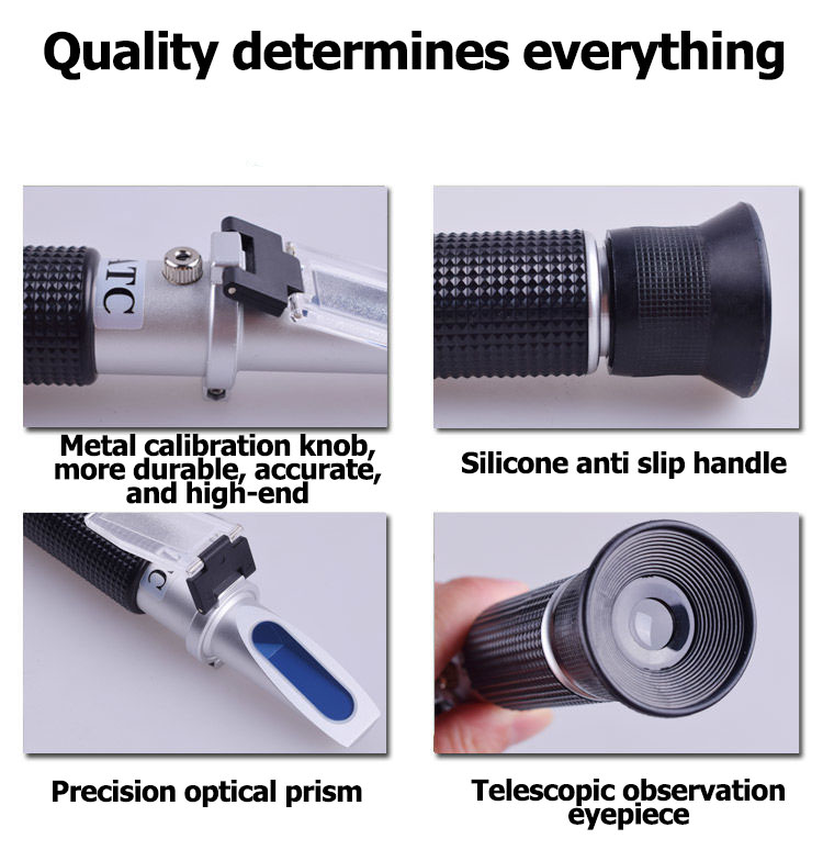 Handheld Atc seawater salinity meter Optical refractometer 0-100% ...