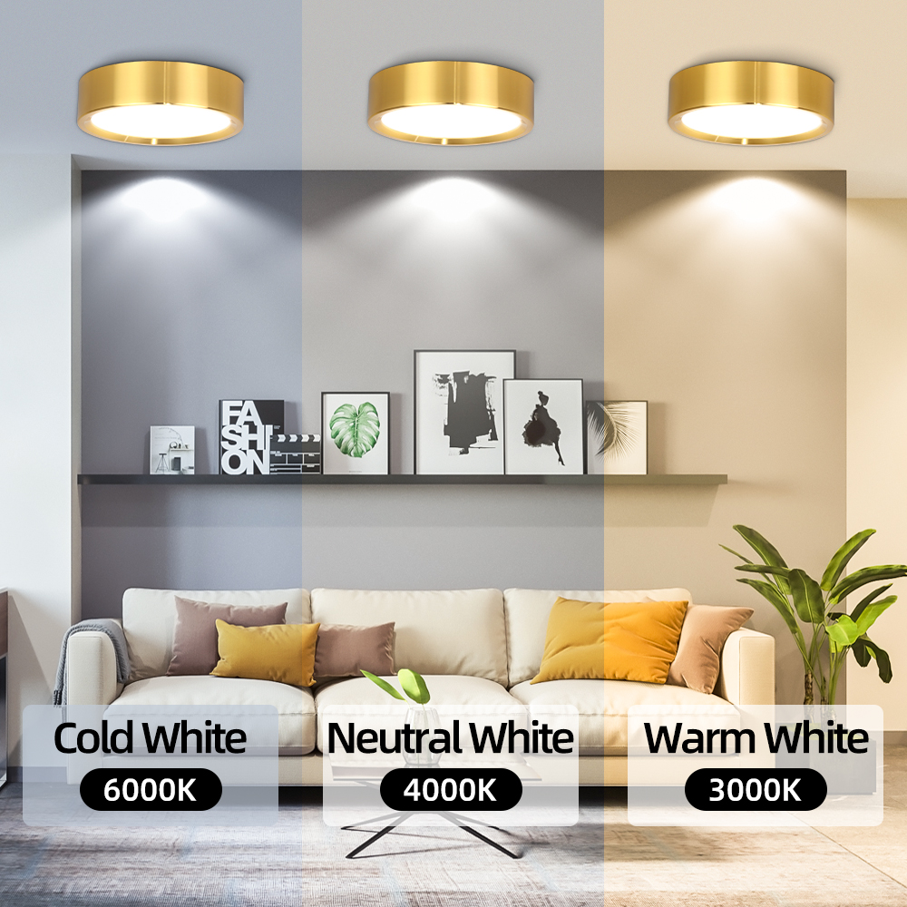 3 Colors Downlight Surface Mounted Ceiling Light Panel Led Light switch ...