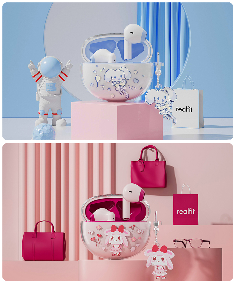 【Freebies】Realfit F2 TWS Bluetooth Earphone Cute Cartoon Case Mini ...
