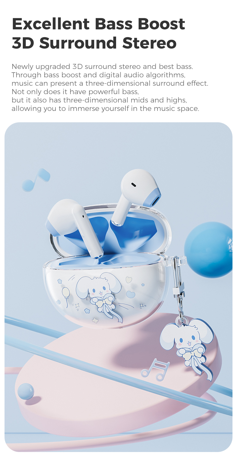 【Freebies】Realfit F2 TWS Bluetooth Earphone Cute Cartoon Case Mini ...