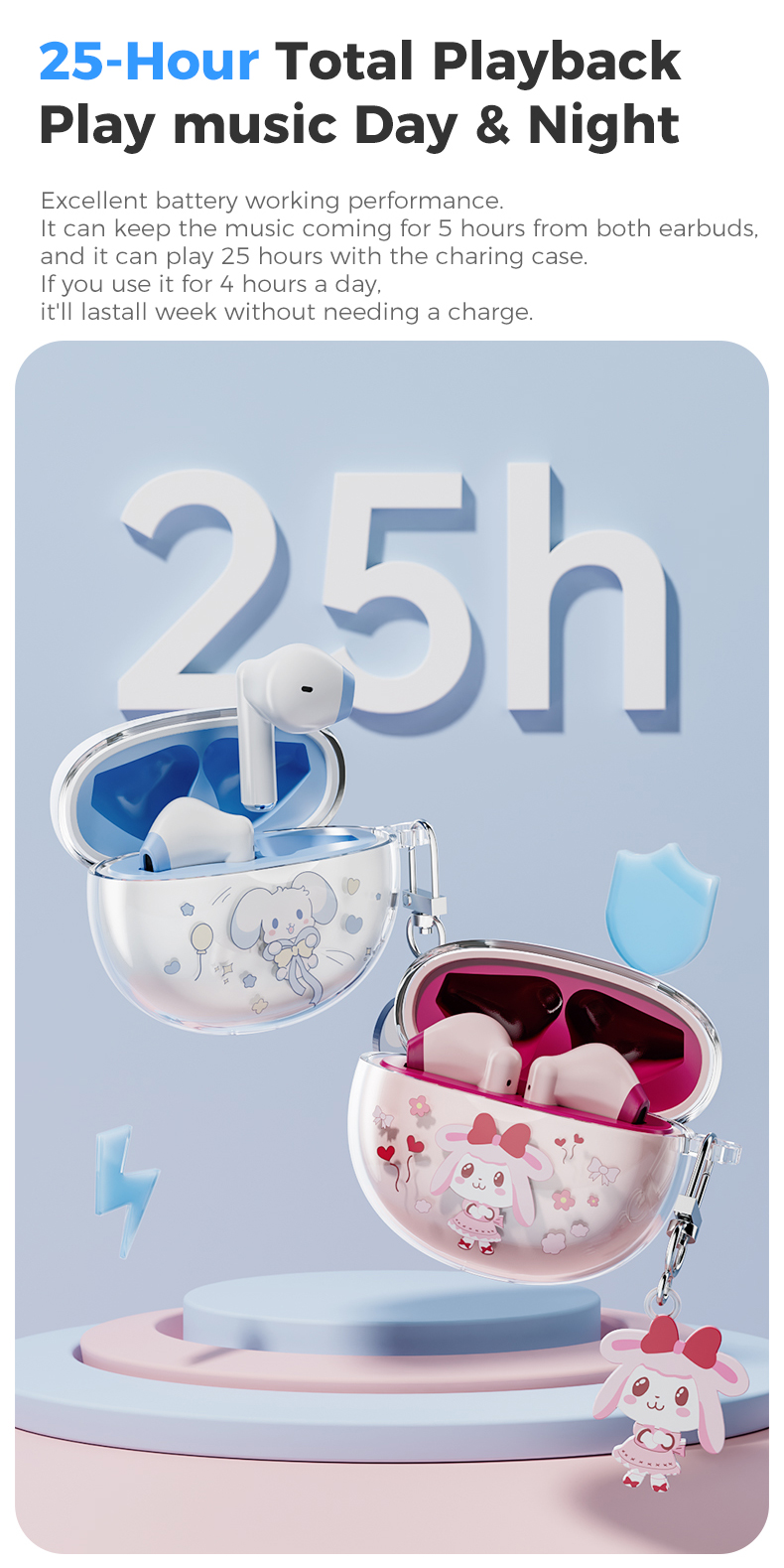 【Freebies】Realfit F2 TWS Bluetooth Earphone Cute Cartoon Case Mini ...