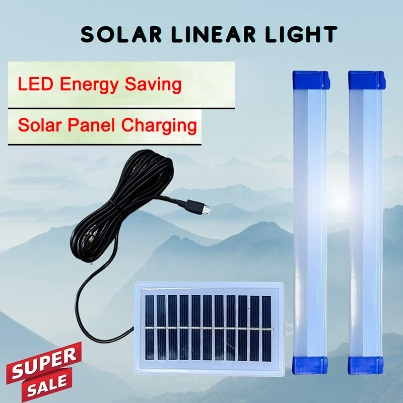 Solar Emergency Light Lamp Tube With Panel Rechargeable Light Outdoor ...