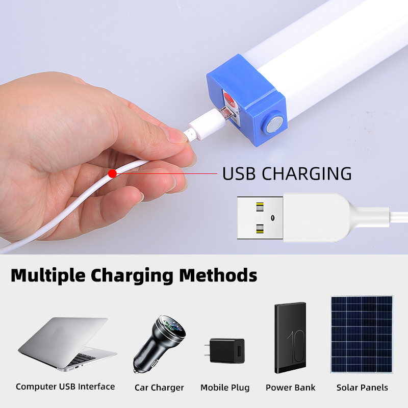 Solar Emergency Light Lamp Tube With Panel Rechargeable Light Outdoor ...