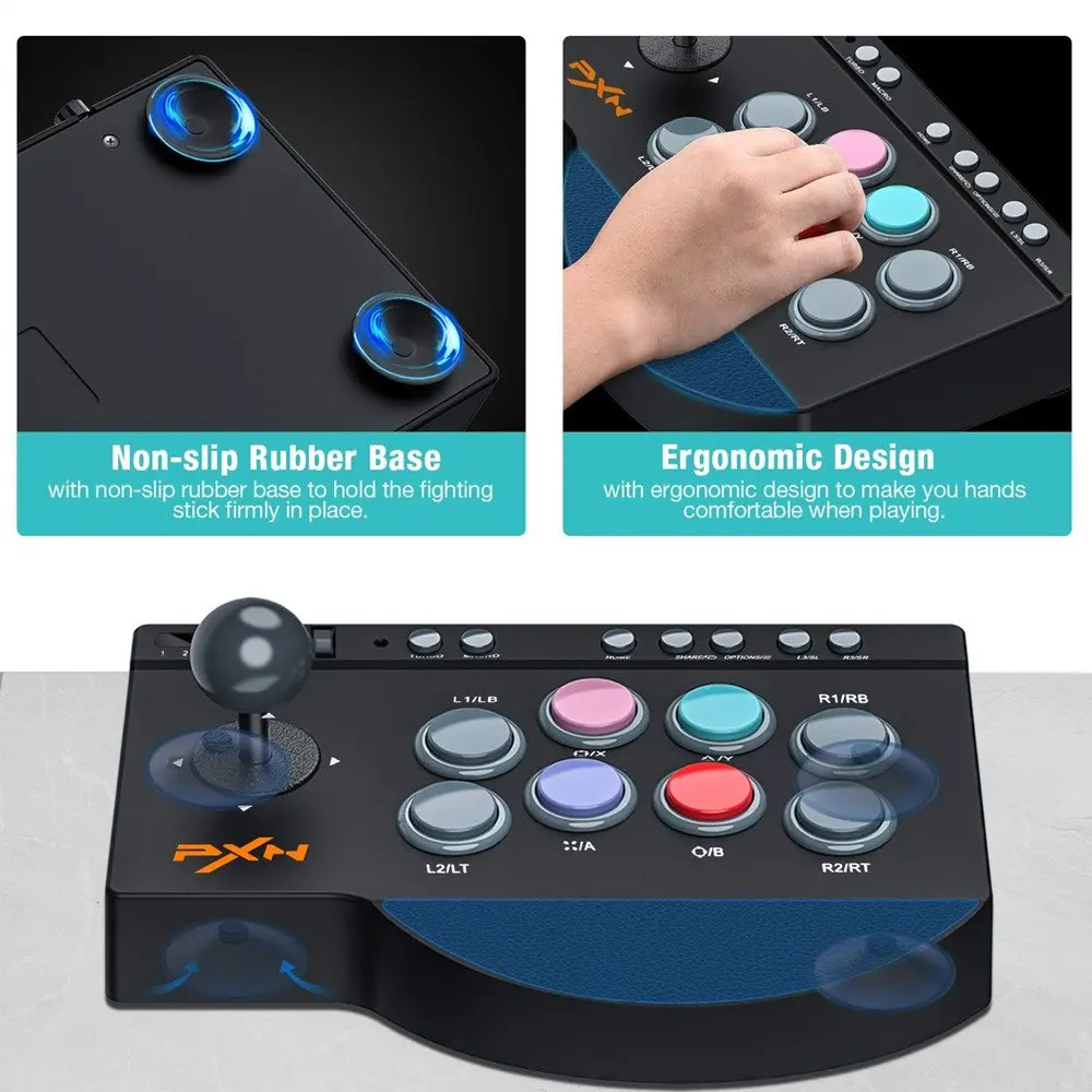 PXN 0082 Wired Game Joystick Arcade Console Street Fighter Controller ...
