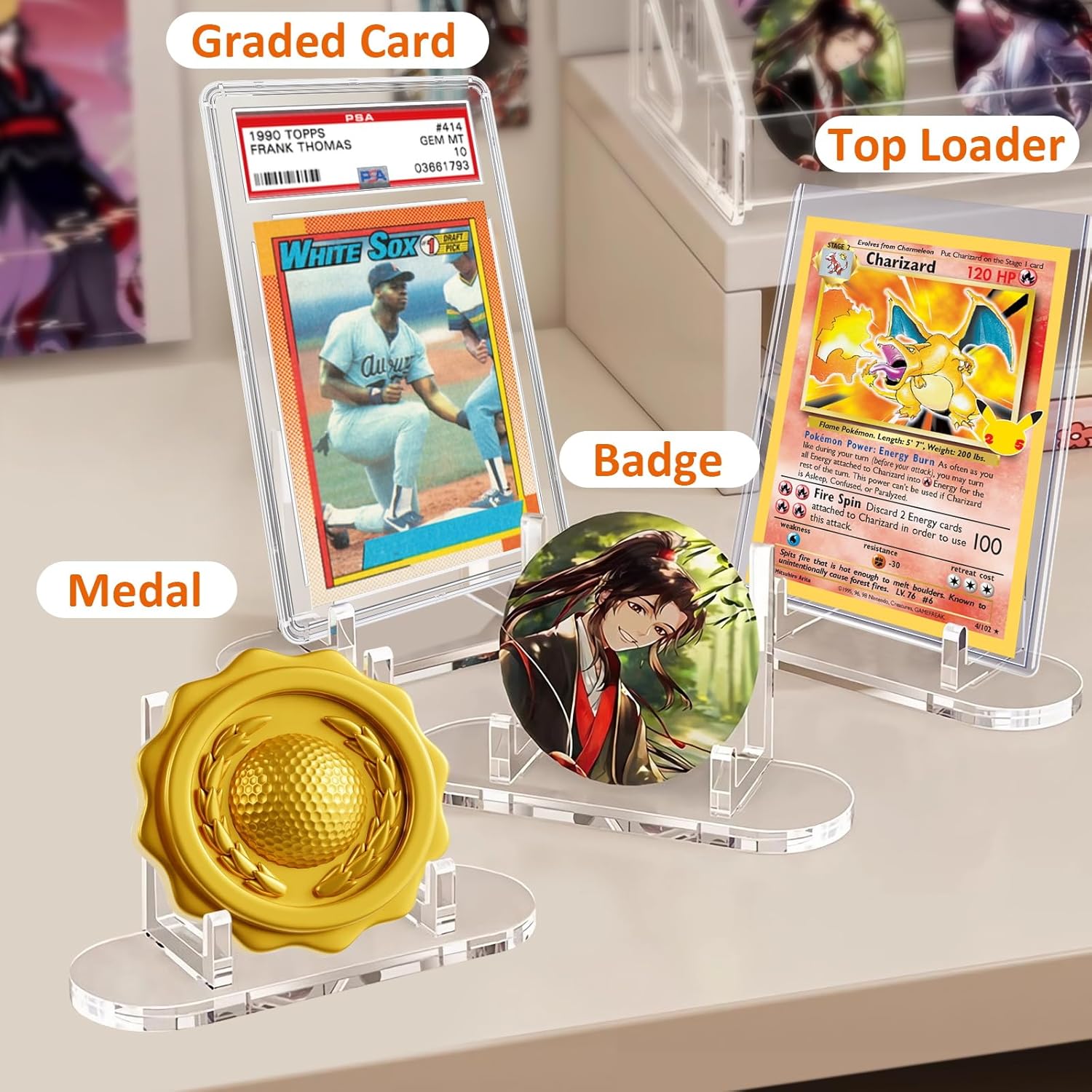 Transparent Plastic Display Stand Portable Foldable Card Display Stand ...