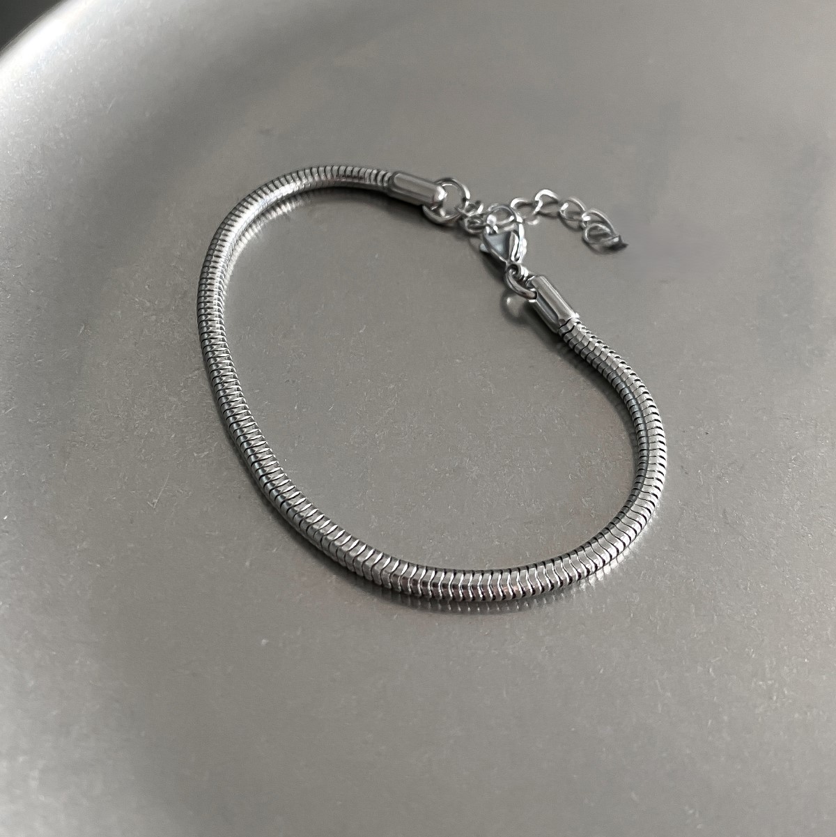 Silver Titanium Snake Chain Bracelet for Men and Women Couple No Fade ...