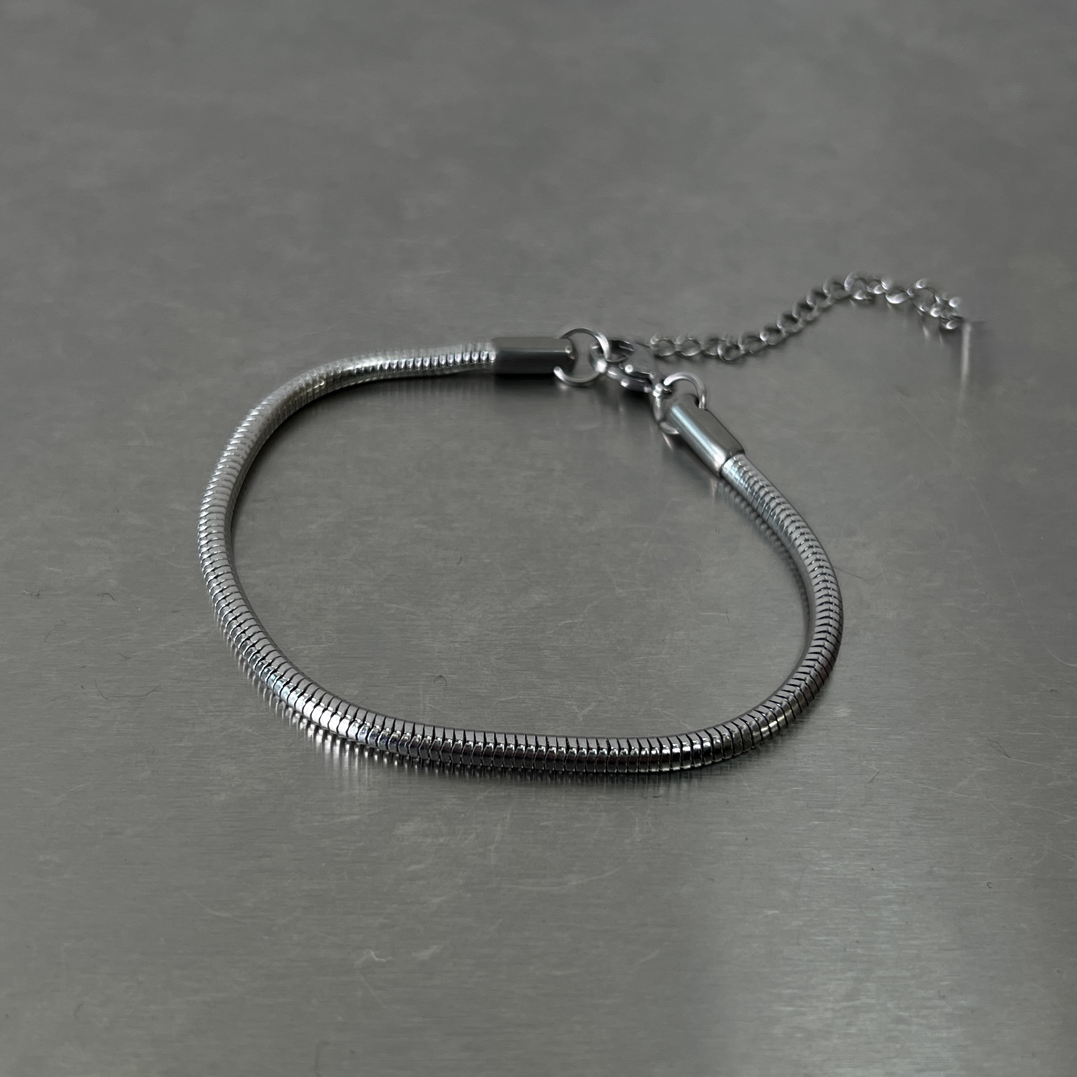 Silver Titanium Snake Chain Bracelet for Men and Women Couple No Fade ...