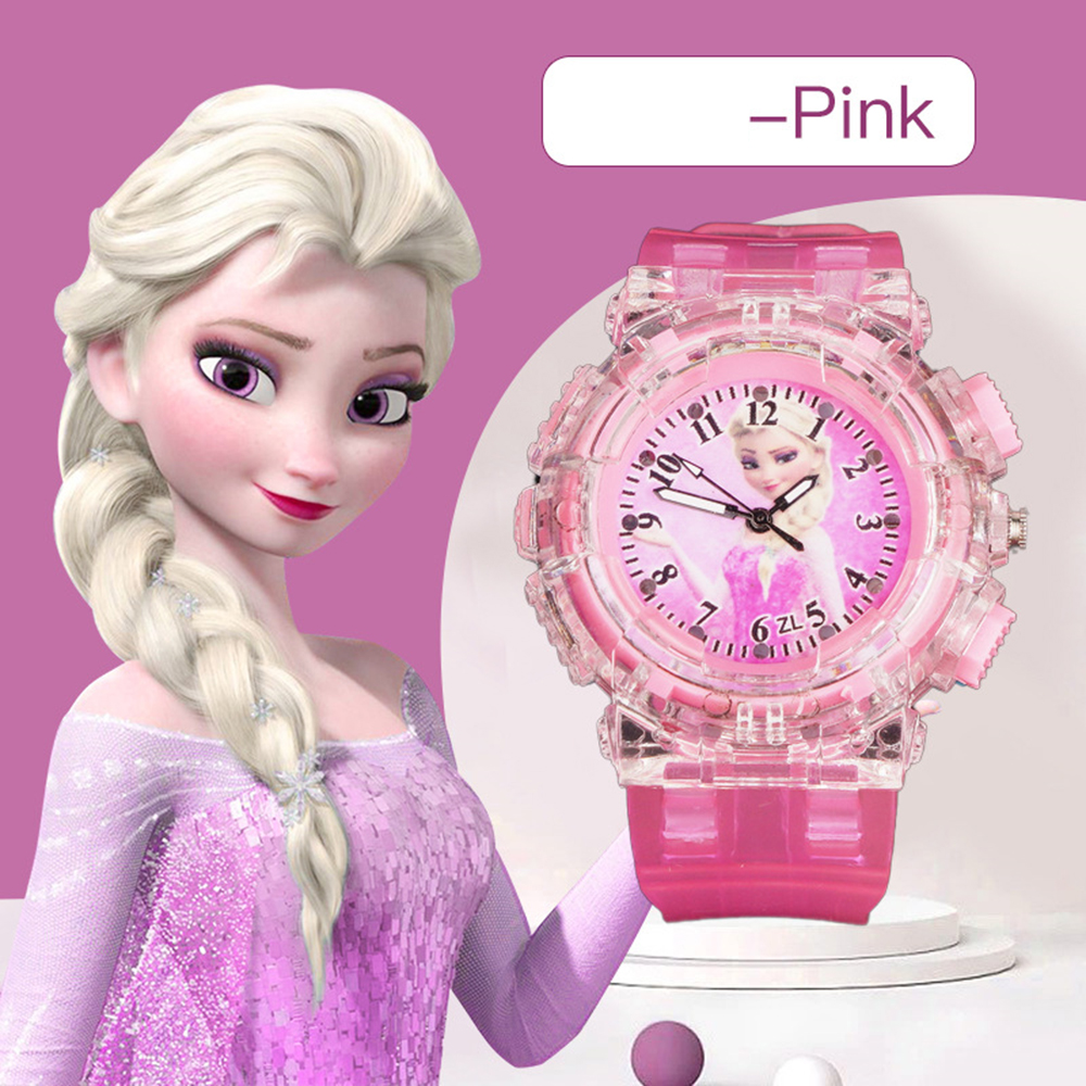 2024 Frozen Princess Elsa Anna Pattern Children LED Light Kids Watches ...