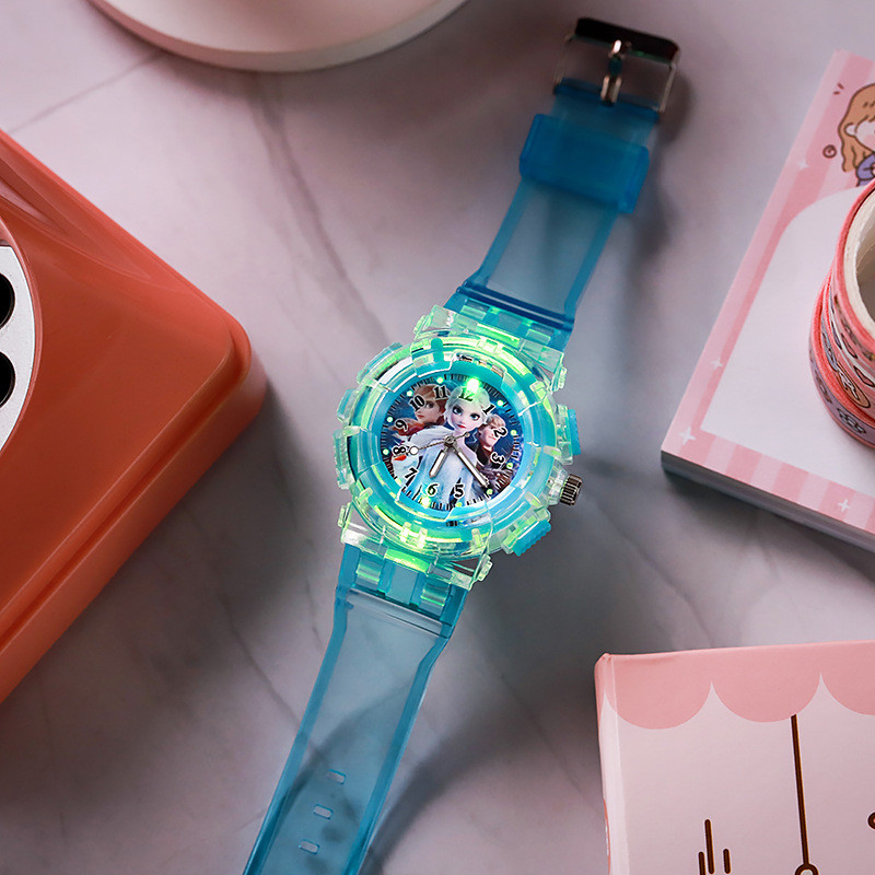 2024 Frozen Princess Elsa Anna Pattern Children LED Light Kids Watches ...