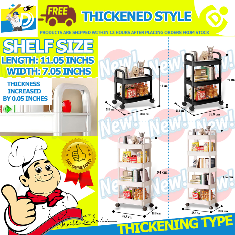 Home Bedroom Organize r3/4/5 Layers Bathroom Organizer Trolley Cart ...