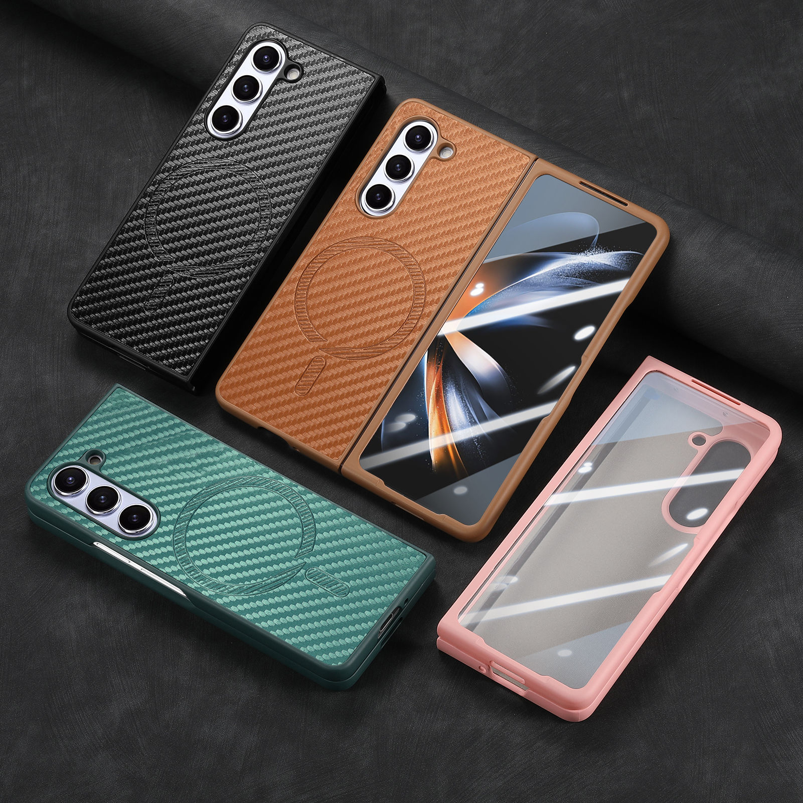 Case Film All-in-One Suitable for Samsung Galaxy Z Fold6 7 Carbon Fiber ...