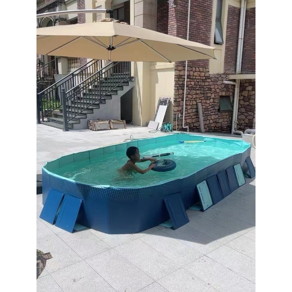 Foldable Swimming Pool For Kids Air Pump 10FT Famirly Swimming Pool Big ...
