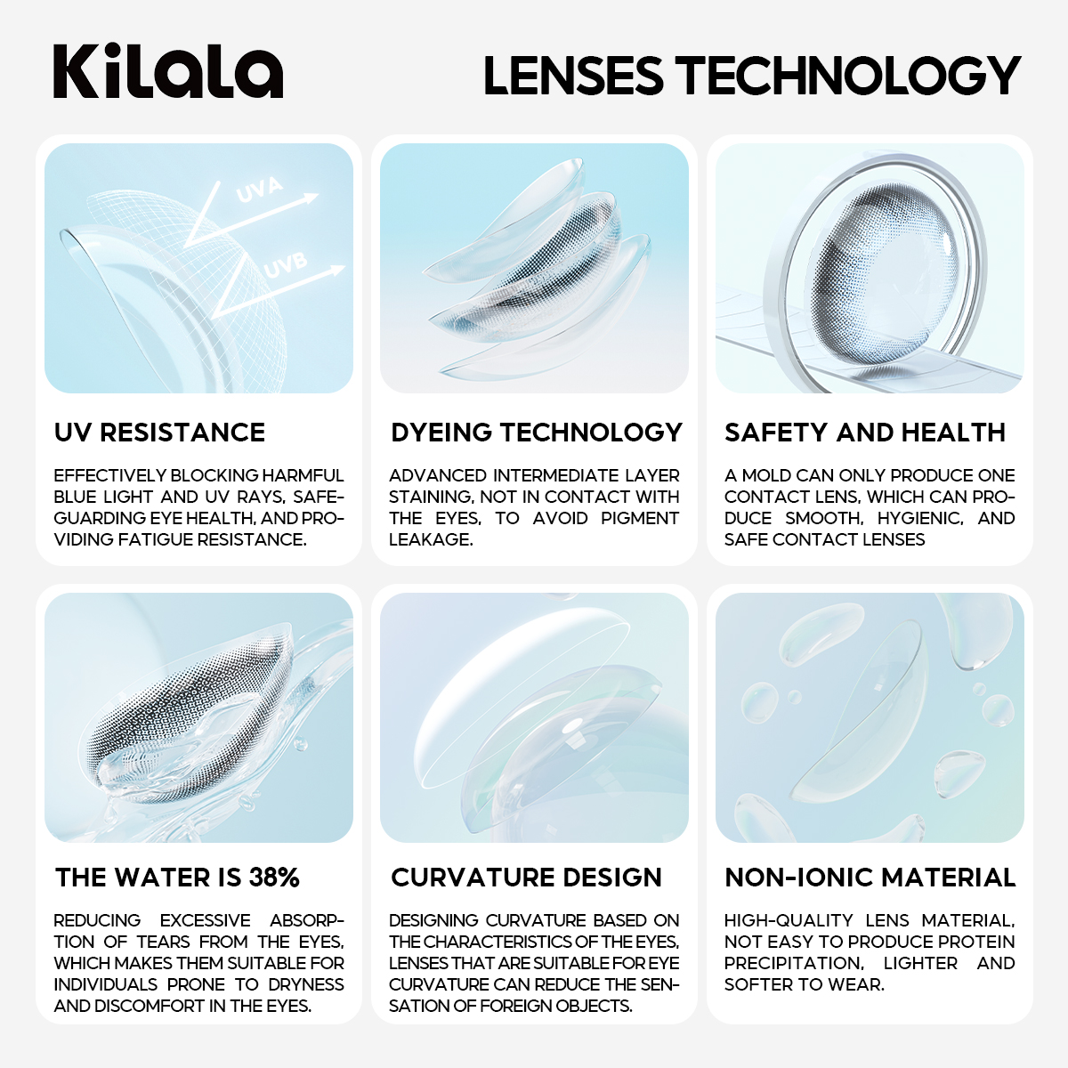 Kilala Colored Contact Lenses 6-Month Disposable Medium Well Brown 2 ...
