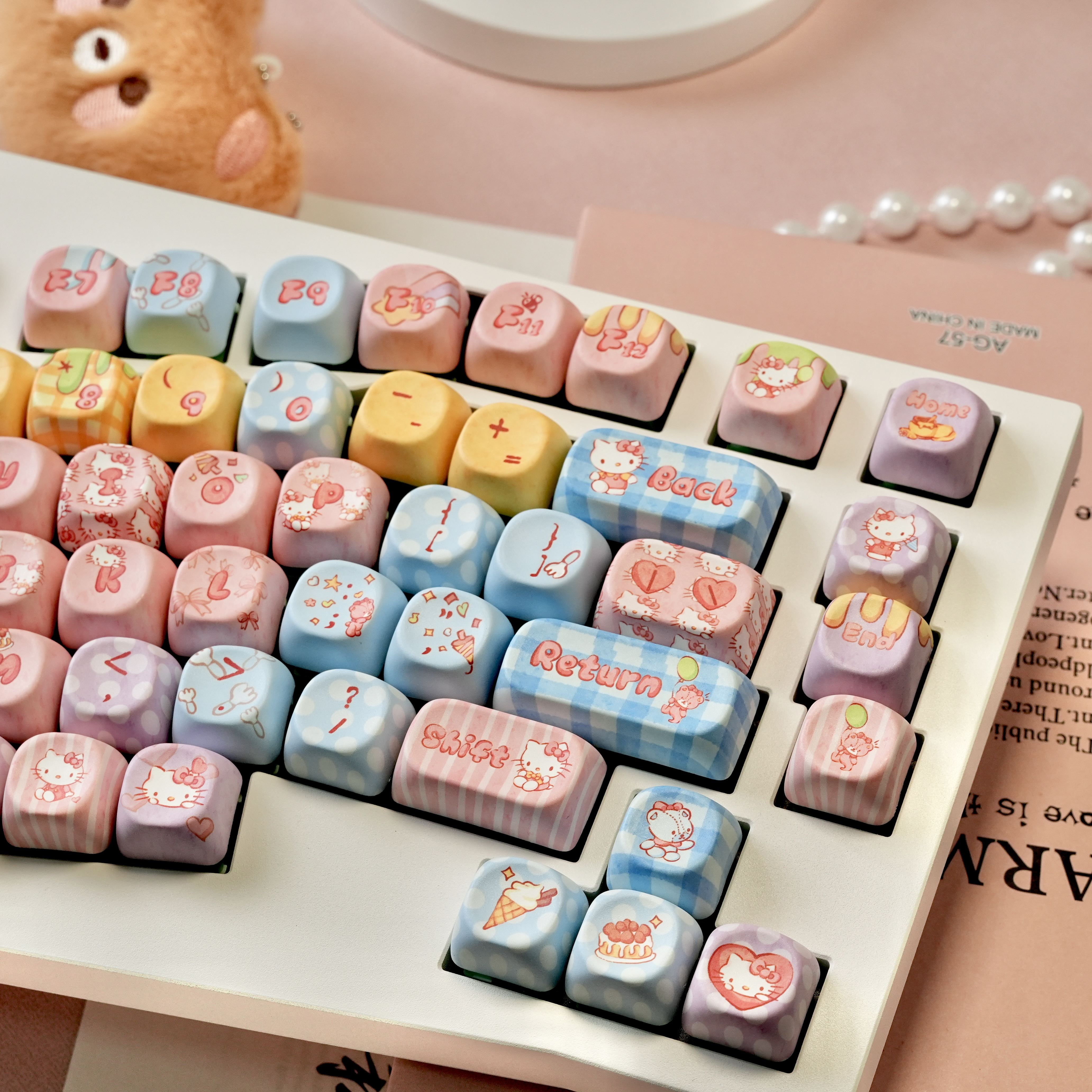 Kitty Keycap for Mechanical Keyboard Pink Cat Kawayi Keycap MOA Profile ...