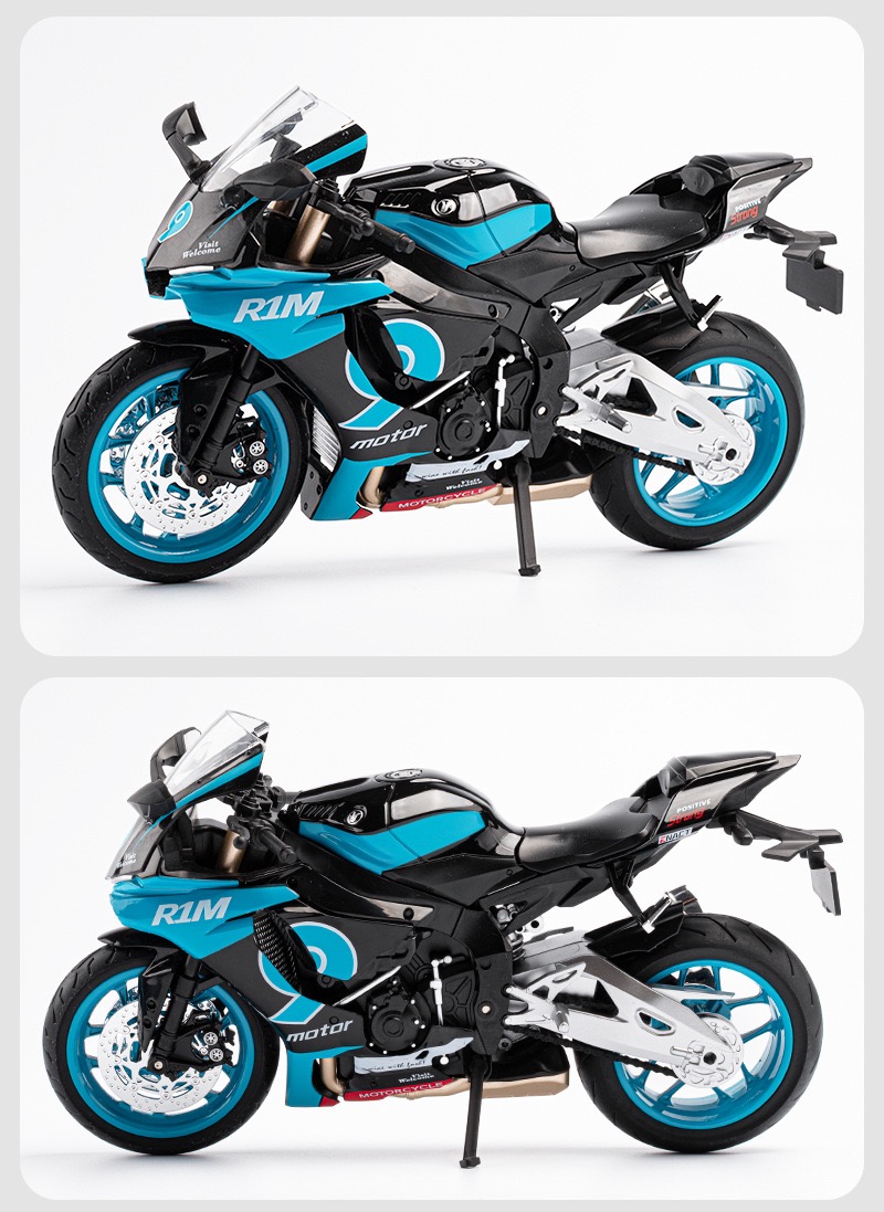 1:9 Scale Yamaha R1M Alloy Motorcycle Model Diecast Car Sound Light ...