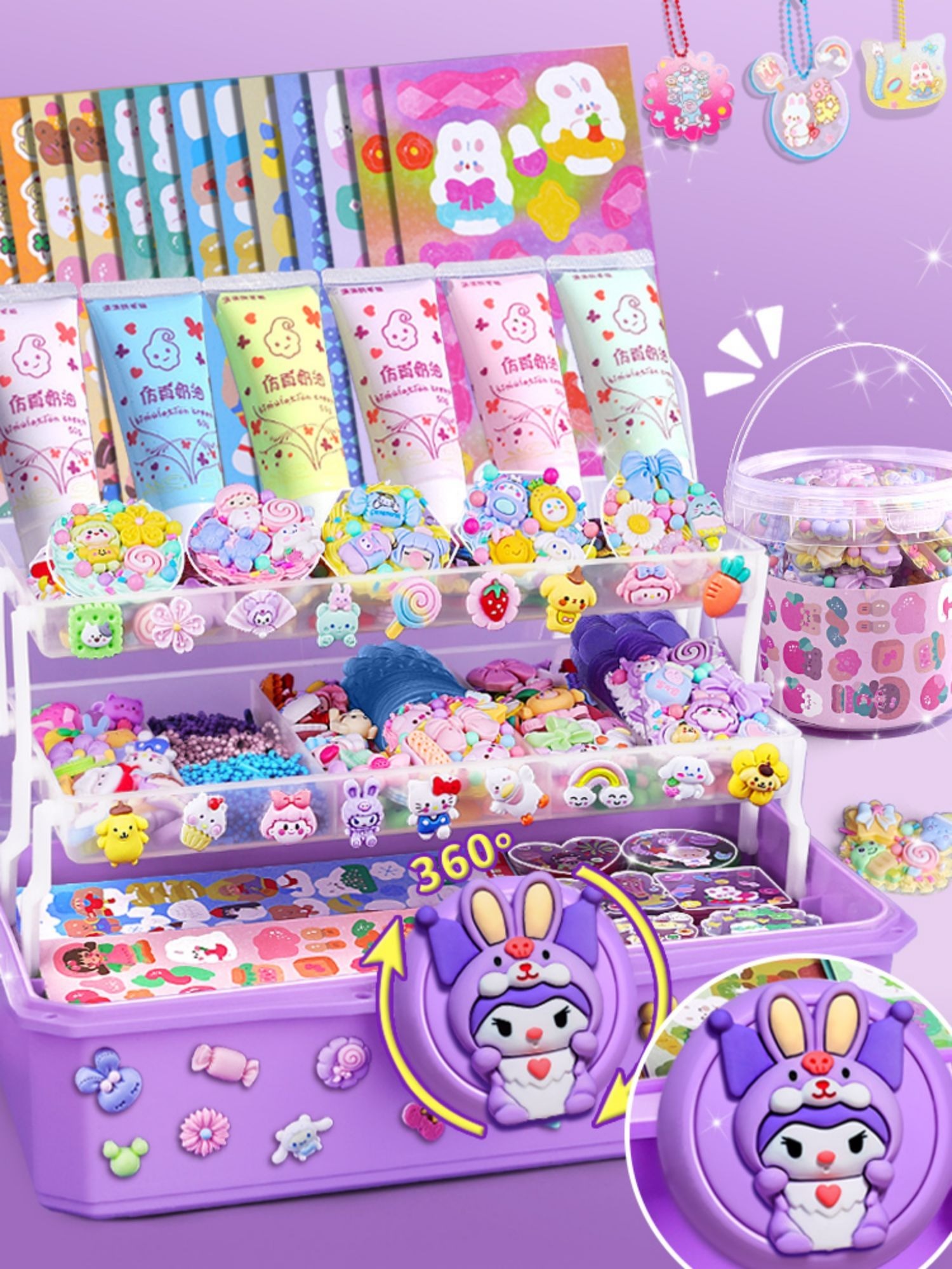 Ready Stock 522PCS Full Set guka Material Package Sticker Kids Keychain ...