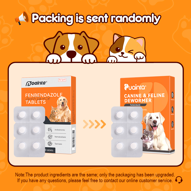PUAINTA Wormrid Fenbendazole Dewormer Tablets For Dogs Cats Tapeworms ...