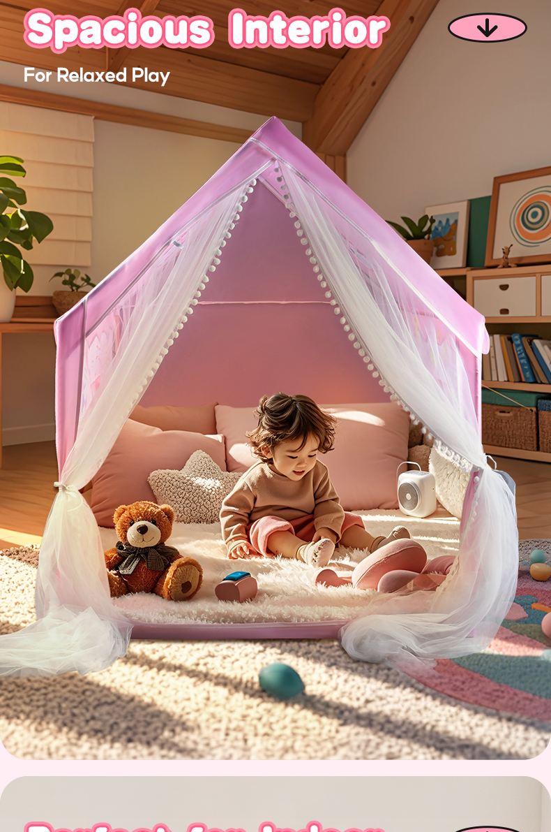 Tent for Kids Girl Play House Castle Play Tent Foldable Oxford ...