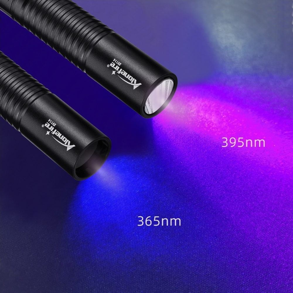 Alonefire SV114 395/365nm UV Flashlight USB Rechargeable Mini ...