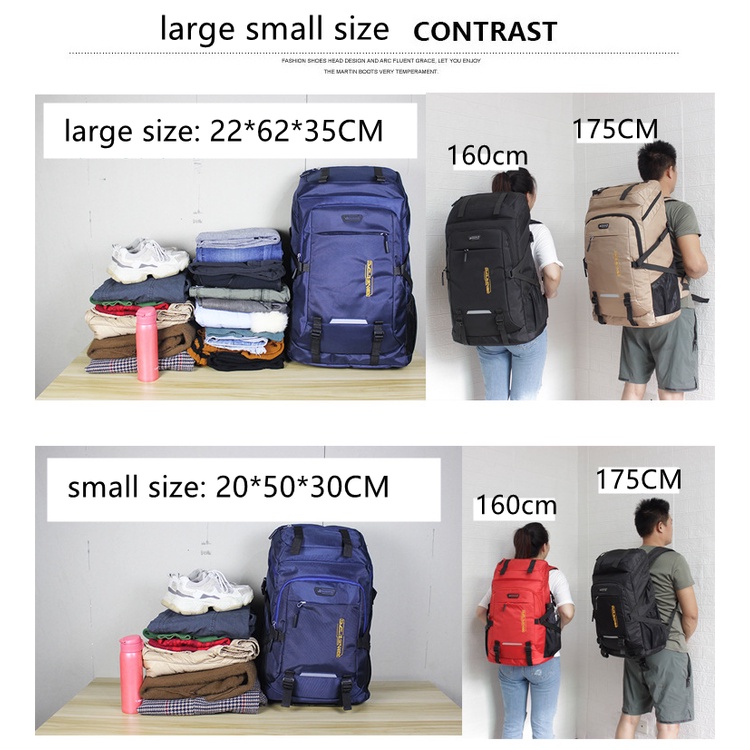 66L/88L Waterproof Hiking Backpack Large Capacity Mountain Climbing ...